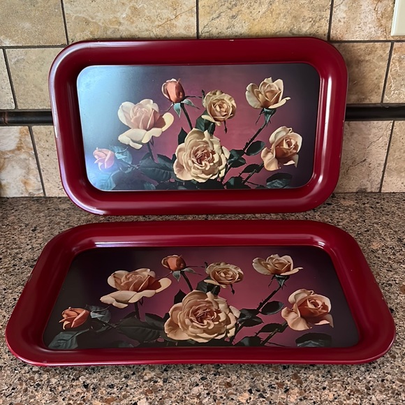 Kitchen | 2 Vintage Metal Serving Trays | Poshmark